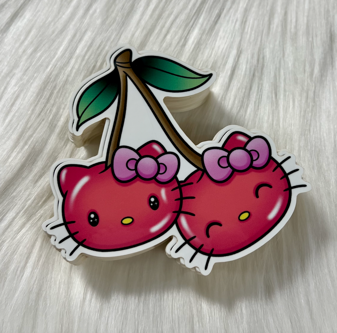 Cherry Kitties - Sticker – Alex Strangler Shop